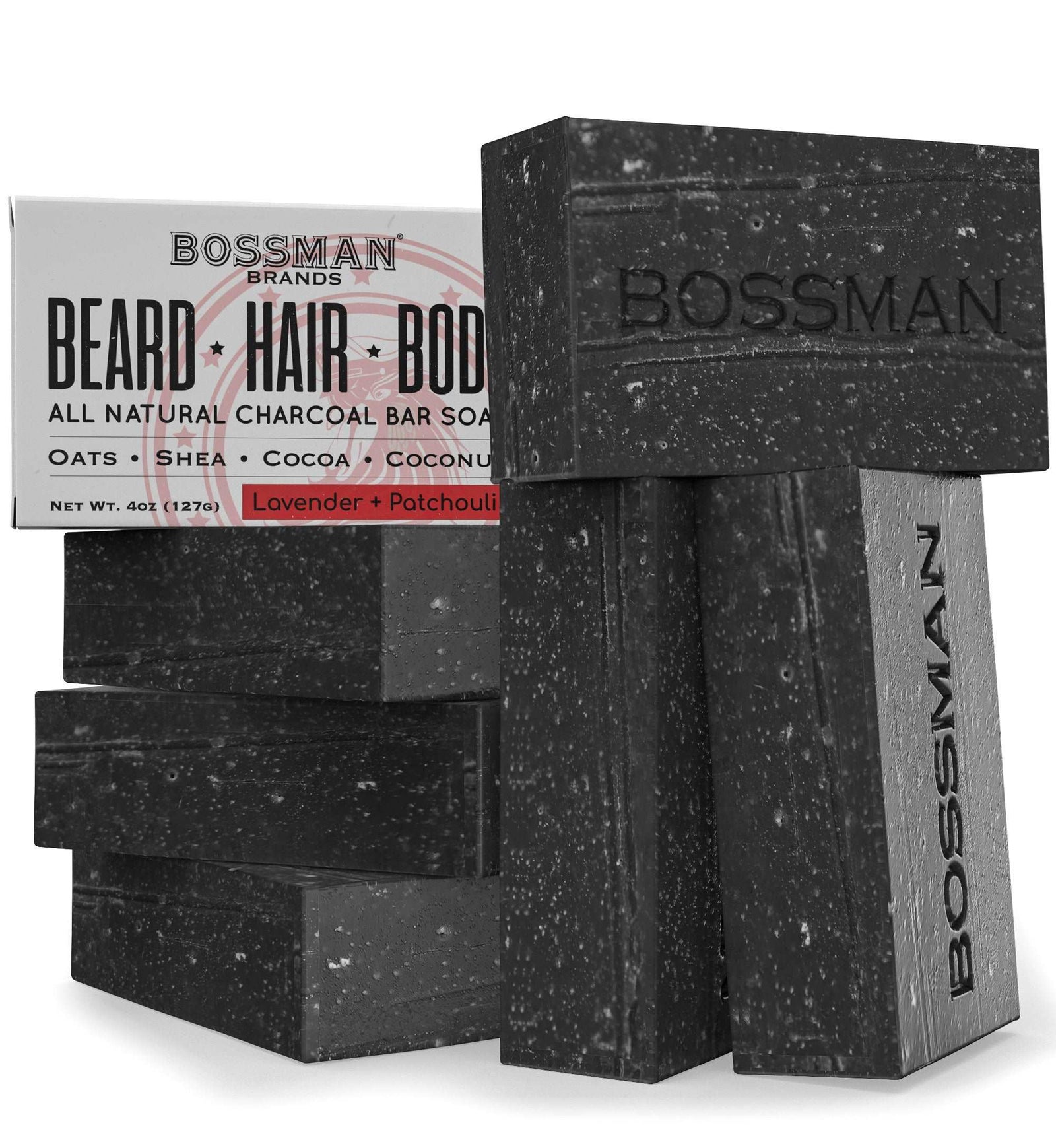 Exfoliating Beard, Hair & Body Bar Soap | Bossman Brands Man Bar Soap