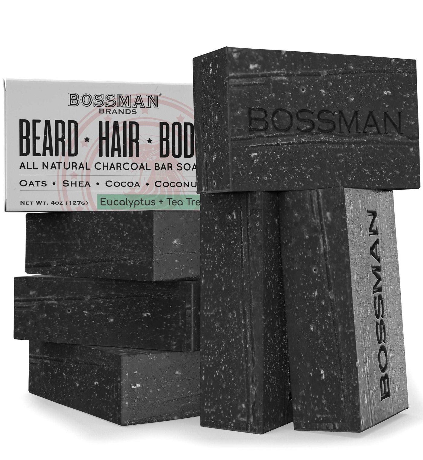Exfoliating Beard, Hair & Body Bar Soap | Bossman Brands Man Bar Soap