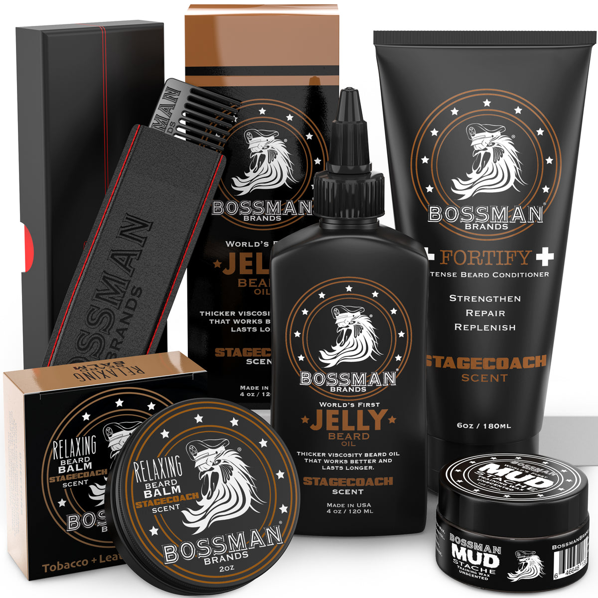 Bearded Bosses' Complete Facial Hair Care Kit | Bossman Brands