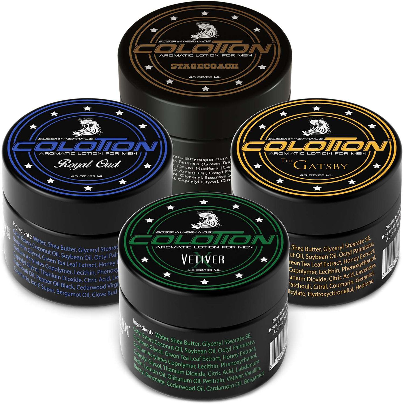 Colotion Men's Aromatic Skin Lotion - 4 Pack | Bossman Brands