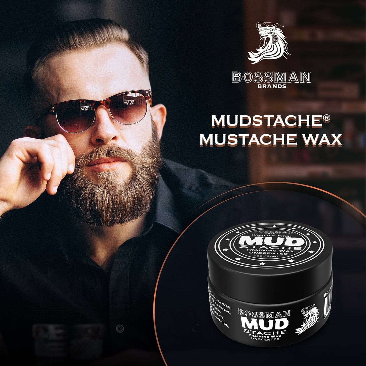 MUDstache®: Beard and Mustache Wax | Bossman Brands